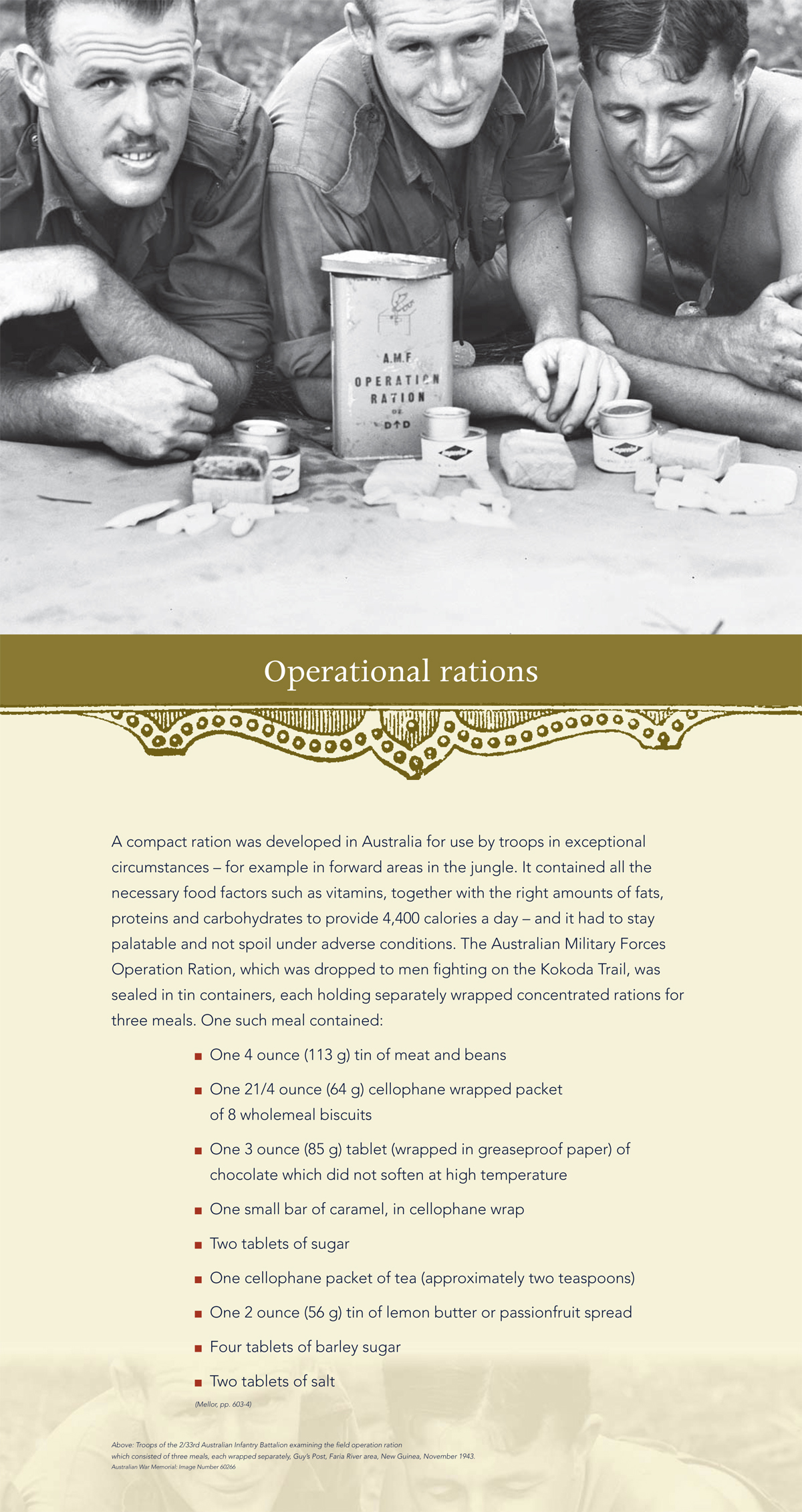 Technology: Operational rations